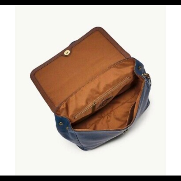 Fossil | Bags | Fossil Claire Navy Blue Leather Backpack | Poshmark